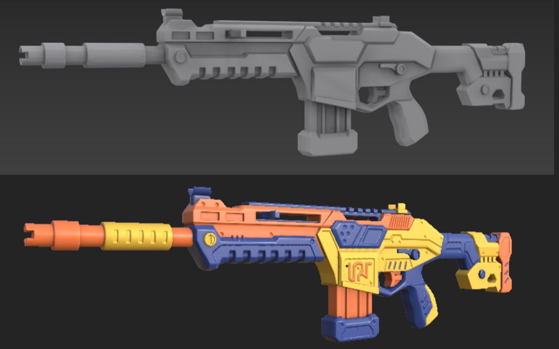 3dmax 卡通玩具枪械模型制作,超详细的枪械制作教程!
