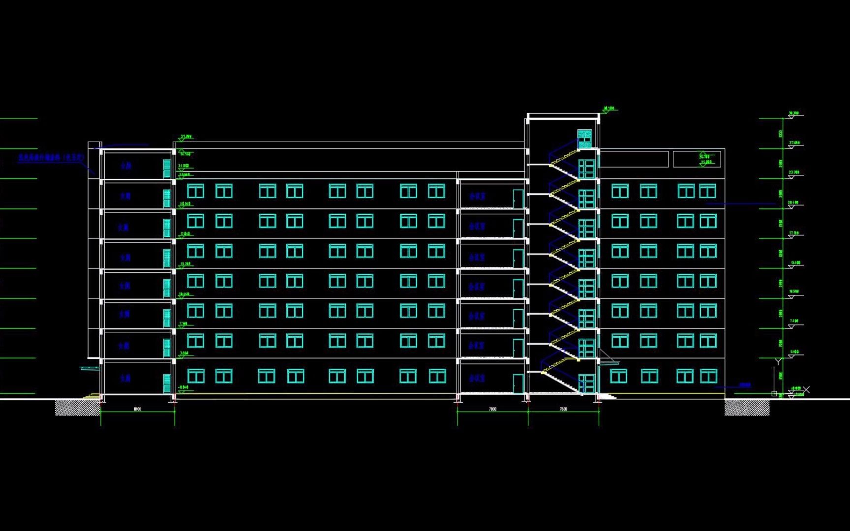【8层】9405.47平米一字型框架办公楼施工组织设计