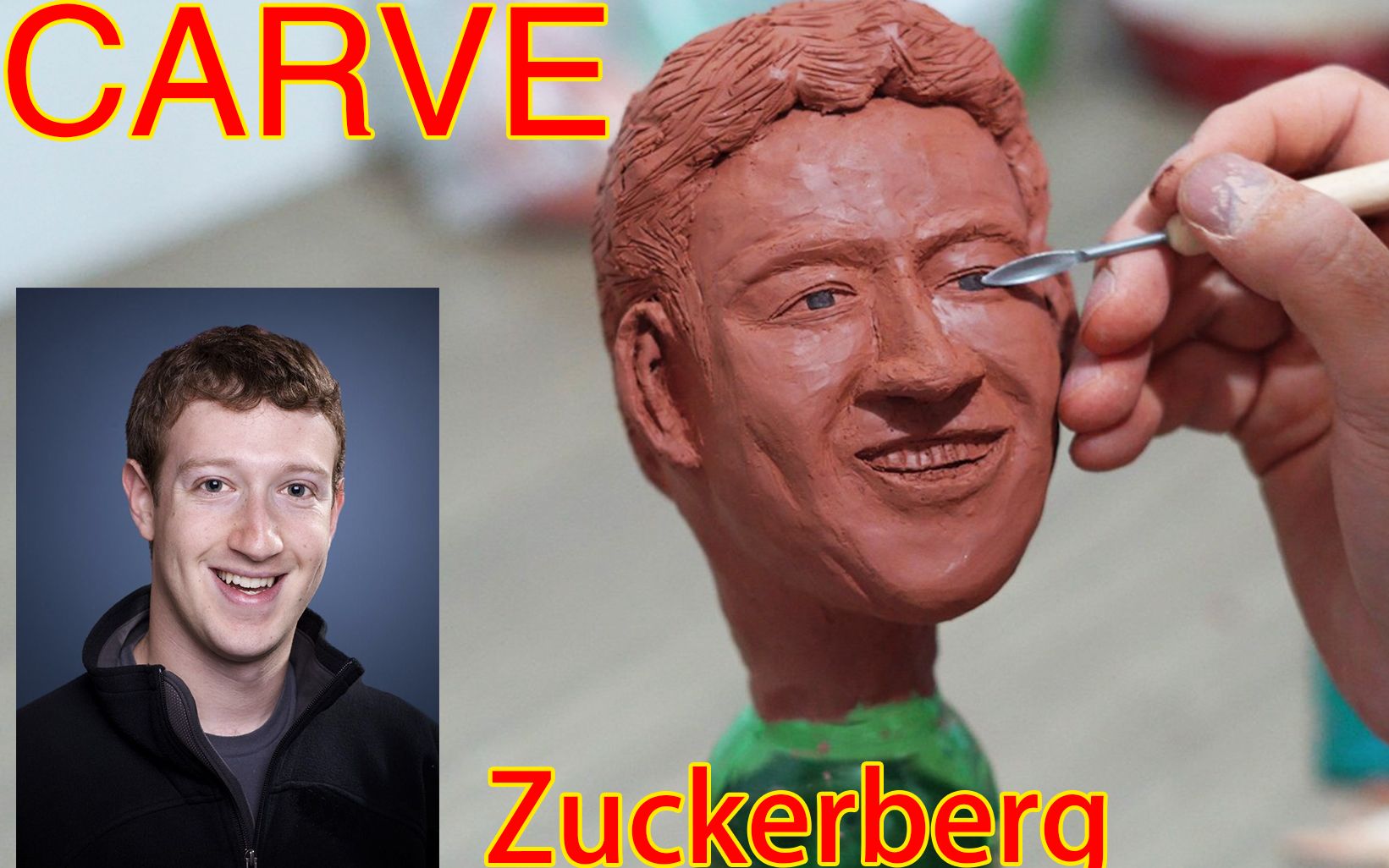 ...挑战5】高手教你如何用泥制作Facebook创始人扎克伯格的diy人脸雕塑