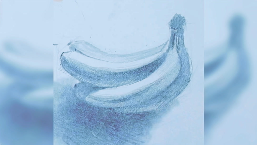 (下)素描水果画,主要讲解的香蕉哦,很值得学习哦