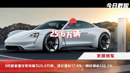 今日数说-6月新能源车销量25.6万辆