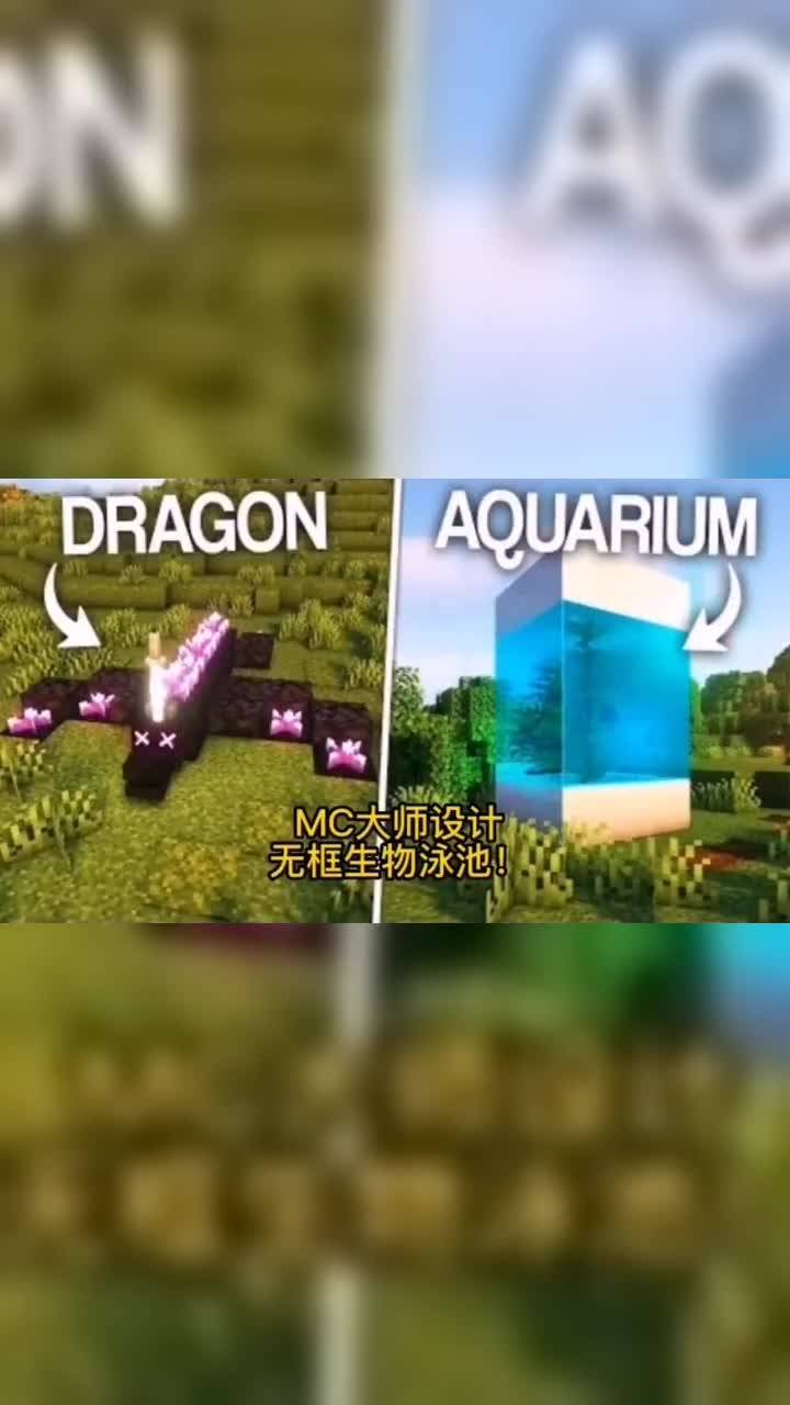 我的世界:怎样制作无框生物泳池,你学会了吗?