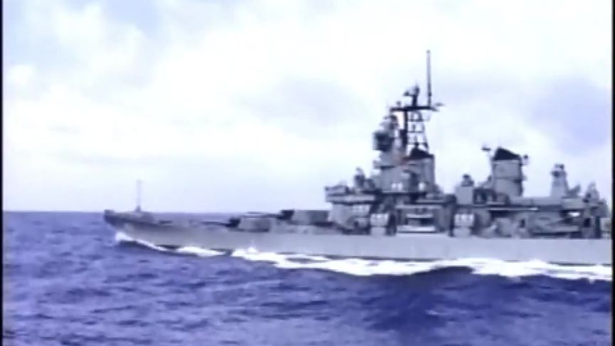 实拍1990年密苏里号战列舰参加军事演习