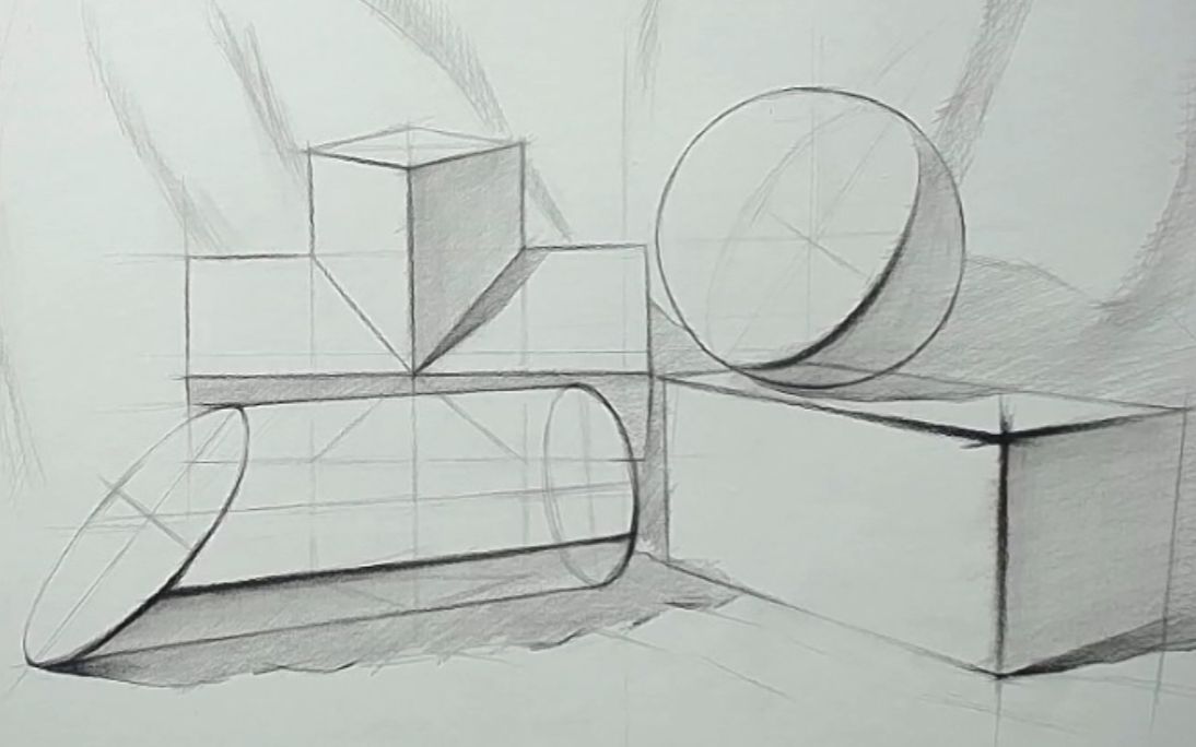 【素描教学】这节课就来告诉你几何体的起型