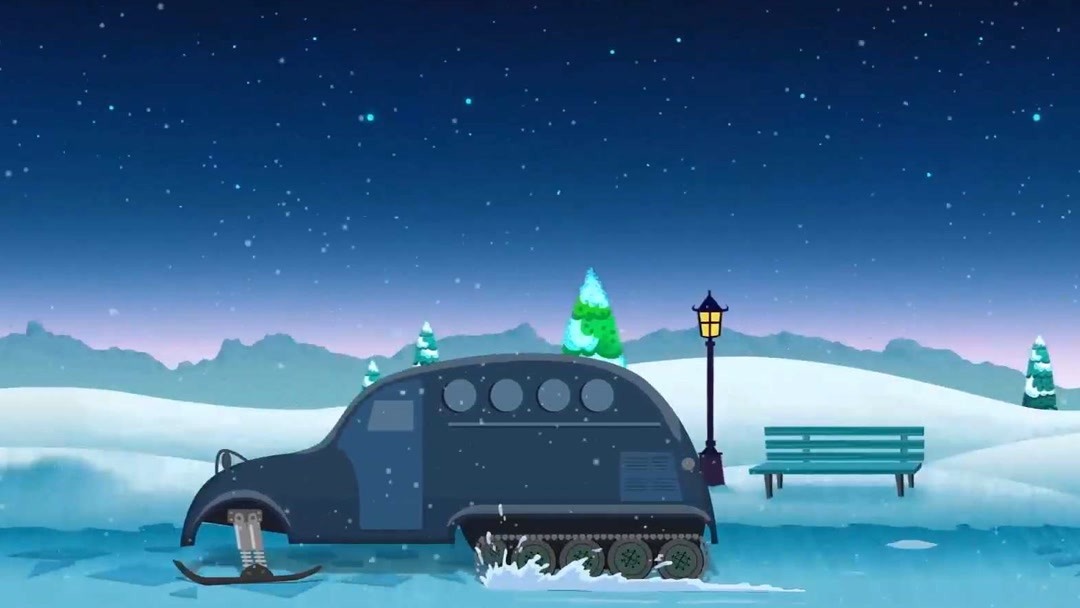 汽车动画小世界 第45集 雪地专用小轿车