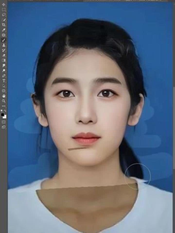 PS前后:证件照修图#ps修图