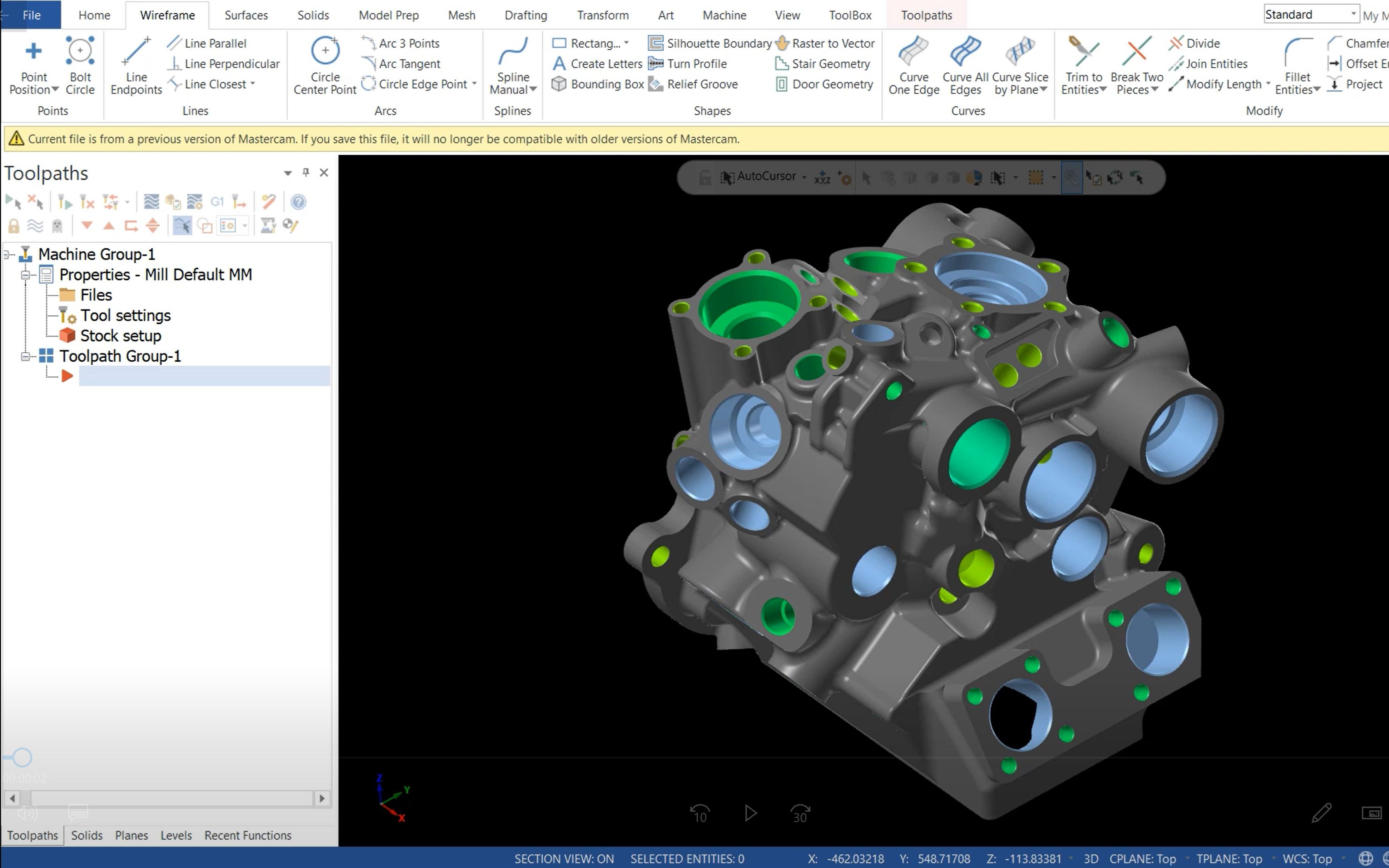 Mastercam2022显示激活的刀具