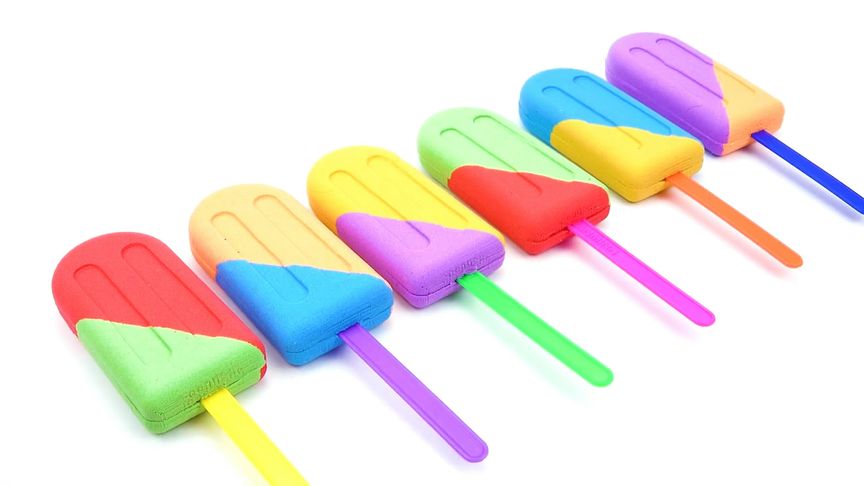 趣味的橡皮泥,用来制作成七彩雪糕模型,非常漂亮!