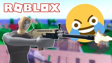 Roblox堡垒之夜模拟器:拿着火箭筒怼我脸上,害怕呀