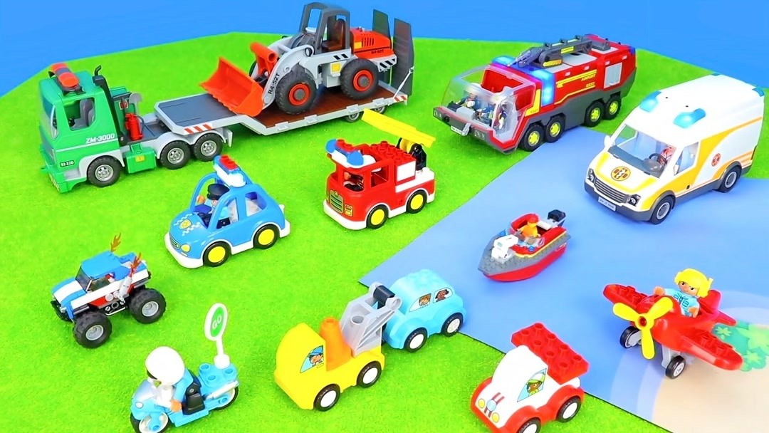 飞机,挖掘机,警察,巨型卡车,消防部门,卡车