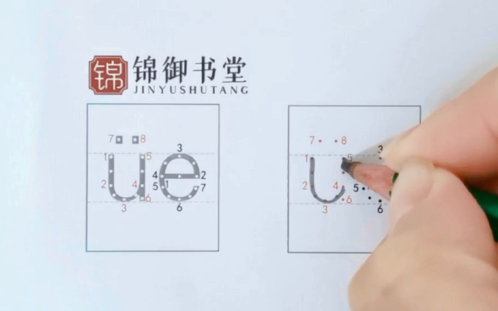 拼音字母üe的写法