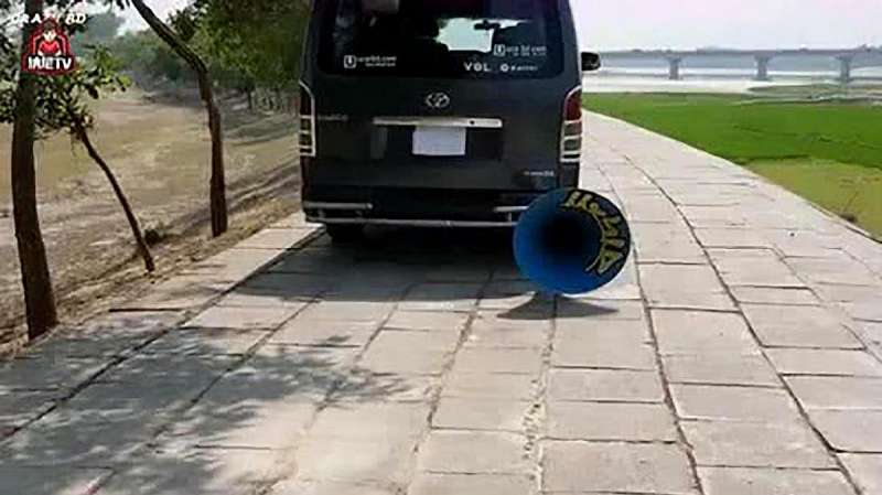 牛人为自己的汽车制作超大号排气消声器,效果非常显著!