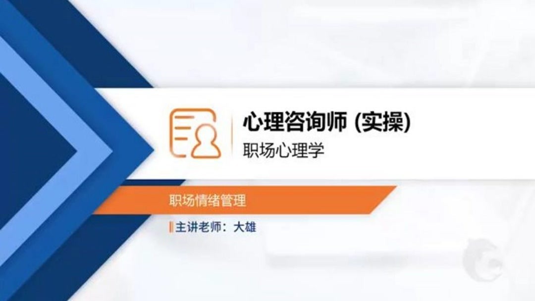 颉远教育心理咨询师靠谱丨职场心理学(实操课)负向情绪管理