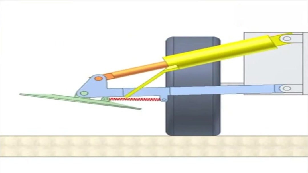 起重机卡车稳定器的机械设计结构,动态的演示如何运行的?