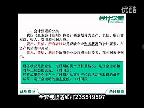 会计基础-会计从业考试资格证-会计要素(1会计要素的含义及分类)