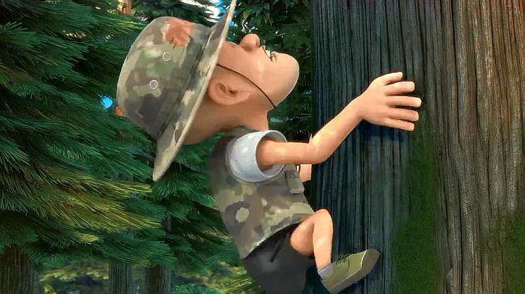 《熊出没》片段“倒放”效果,光头强走路都是倒着走,太诡异!