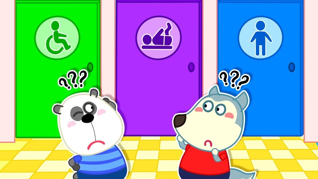 沃尔夫动画:选择正确的公共厕所?沃尔夫都懵了!