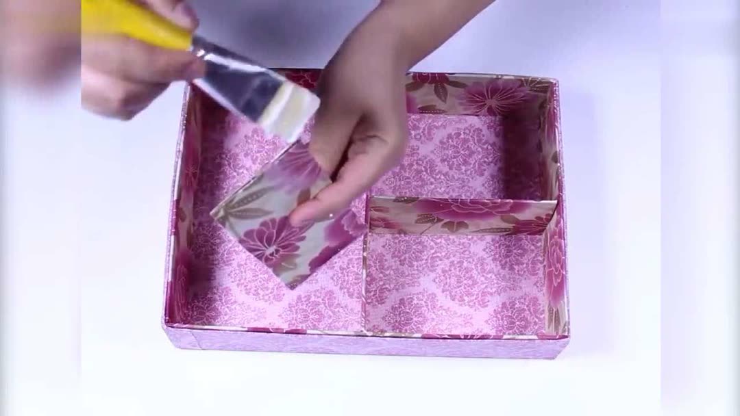 用鞋盒自制一个精美的收纳盒,很简单,你也可以做到