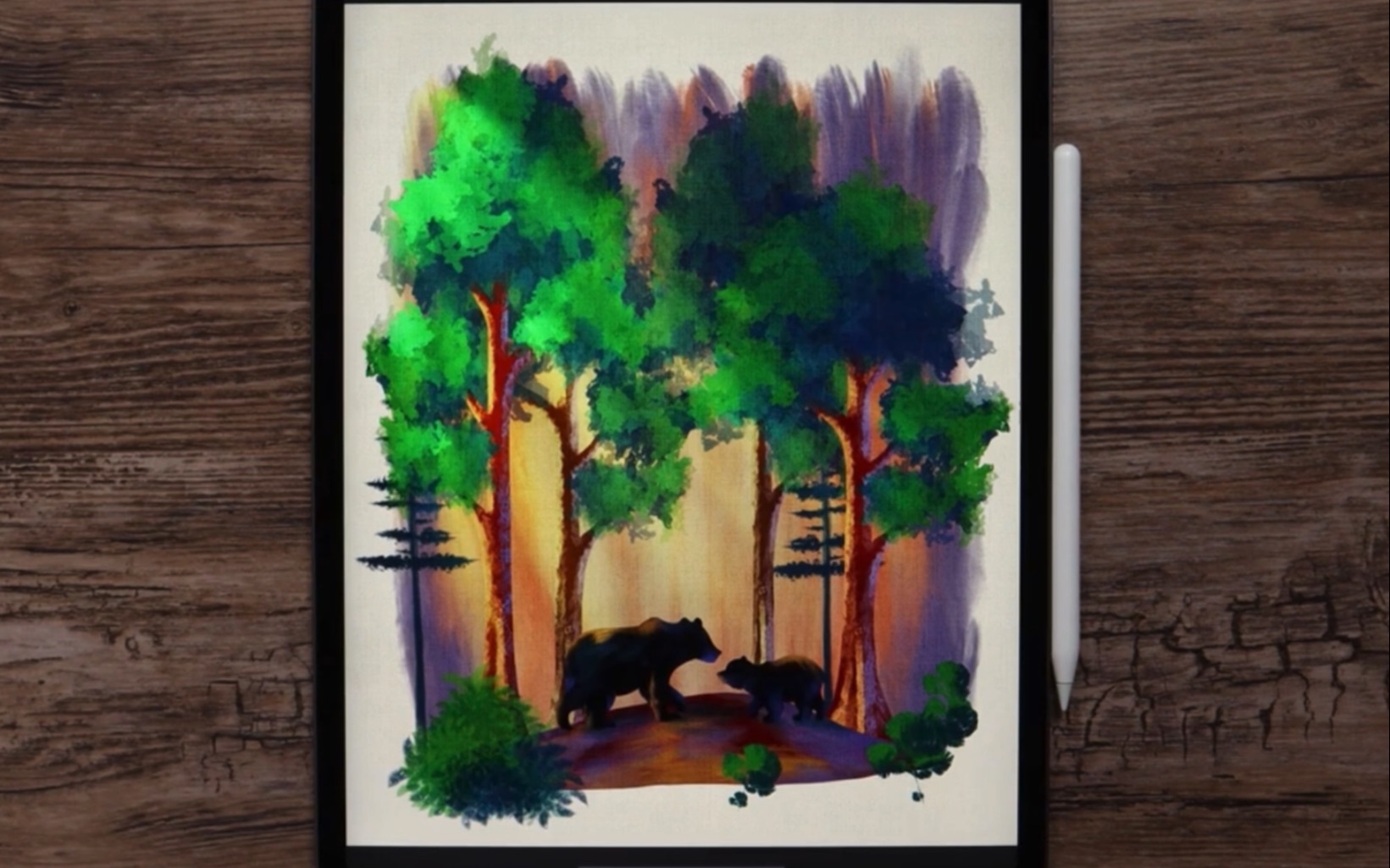 【Procreate绘画教程】如何画森林油画