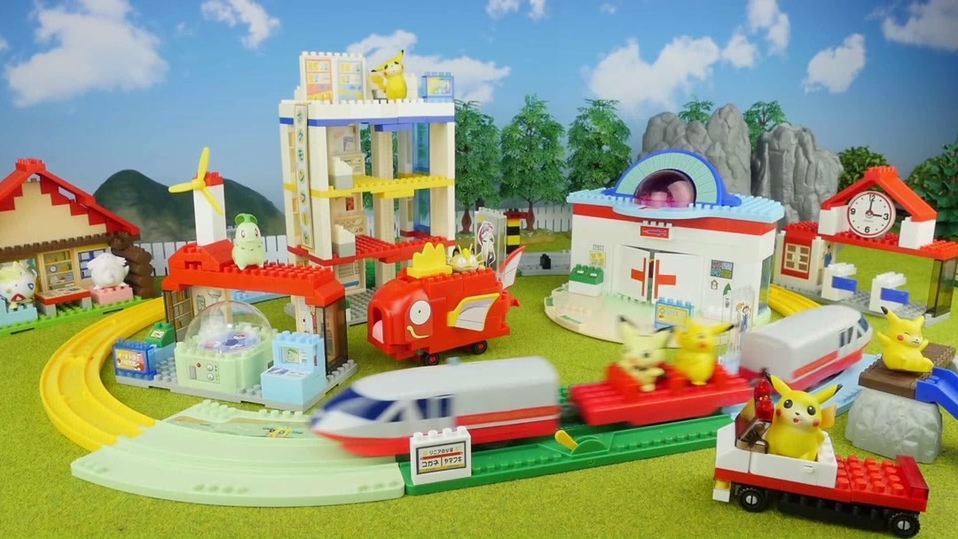 宠物小精灵玩具火车 精灵宝可梦积木玩具拼接