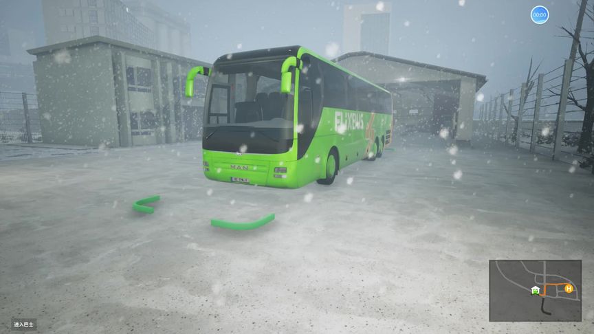 长途客车模拟:大雪天跑瑞士山路,刺激