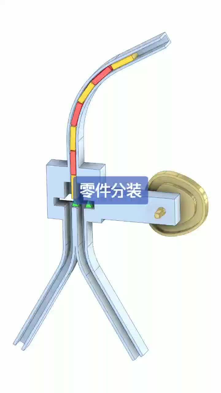 凸轮传动零件分拣,零件分装下料输送装置inventor运动仿真。#机械...