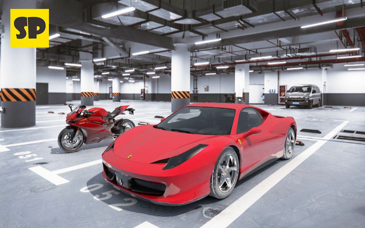 【c4d教程】停车场豪车实景合成