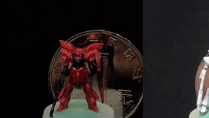 超小比例微缩高达模型涂装 1/700与1/1700比例眼瞎系列