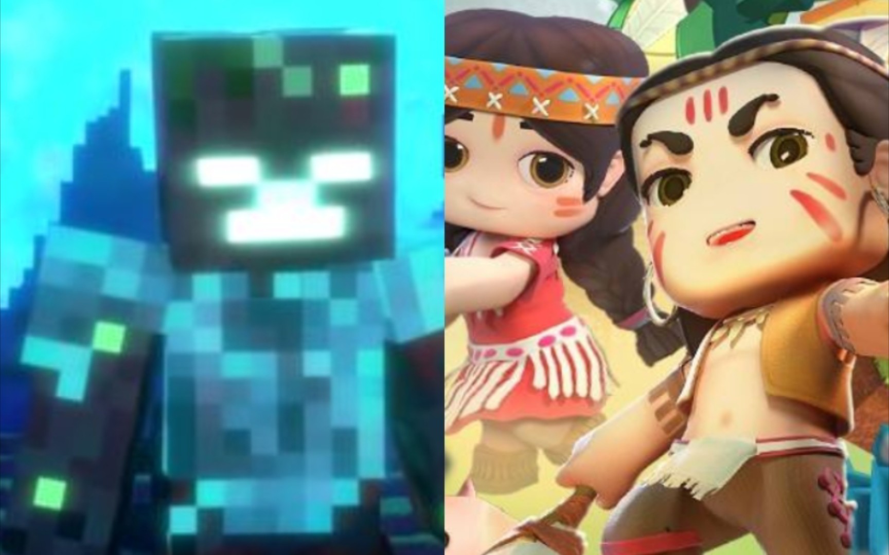 对比MC与迷你的动画