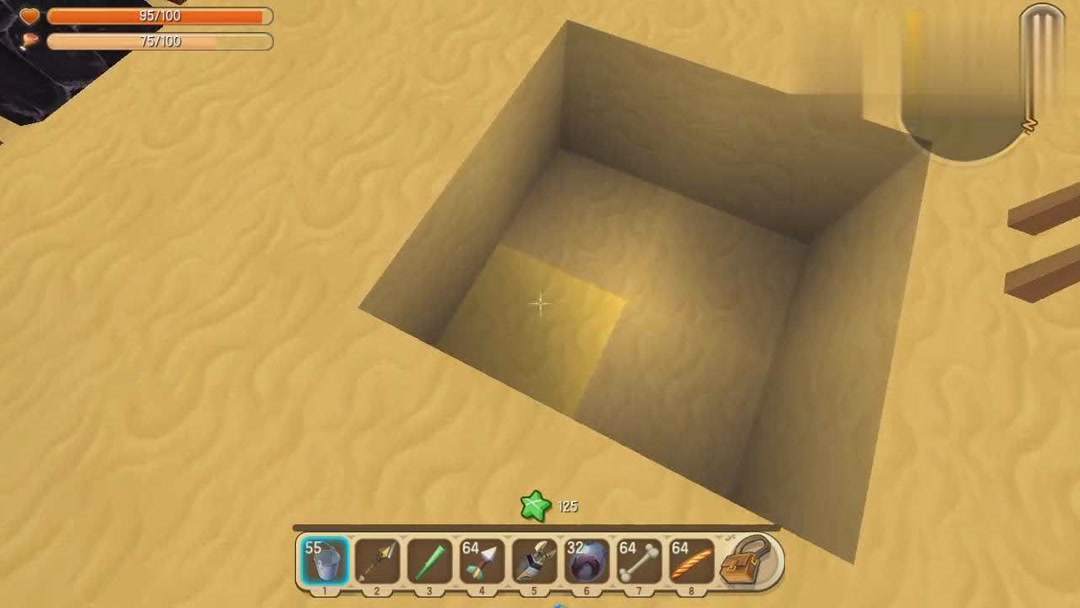 迷你世界:沙漠里发现无限水源!用水桶永远的打捞不完.