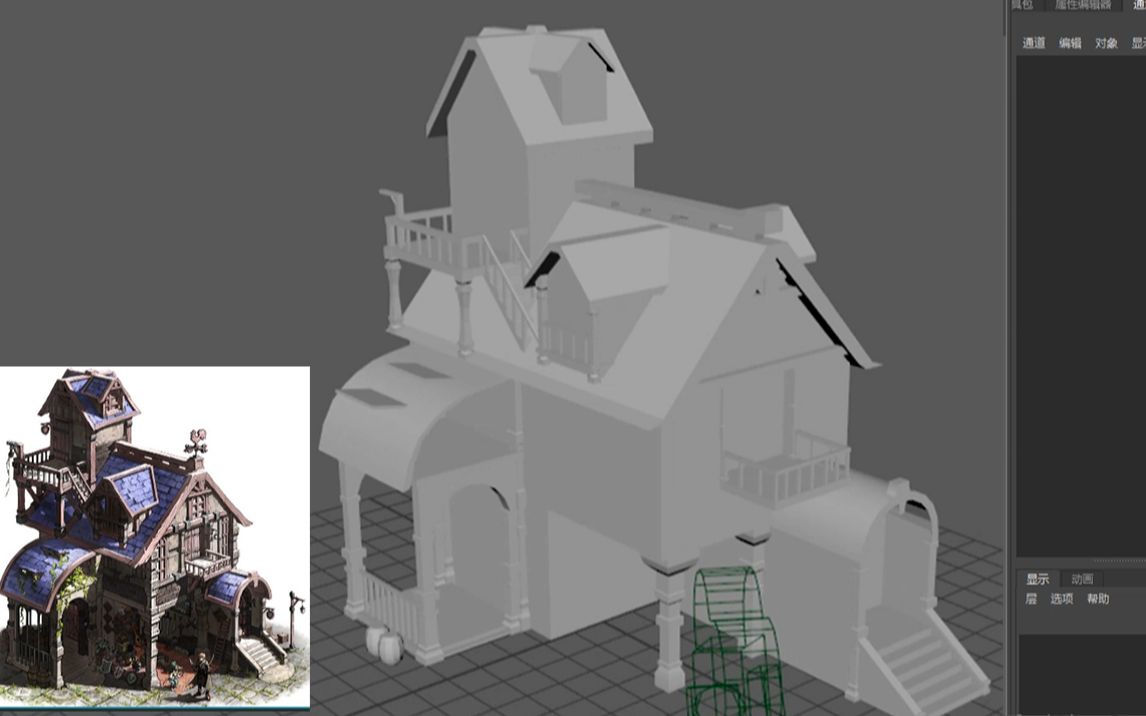 【Maya】从拉box开始、超详细欧式风格建筑场景模型搭建详细教学!