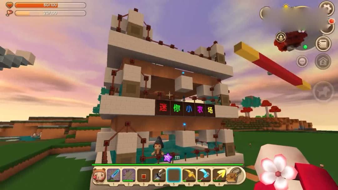 【小宇mn】迷你世界:兔八哥给农场加上机械系统,实现一键收割