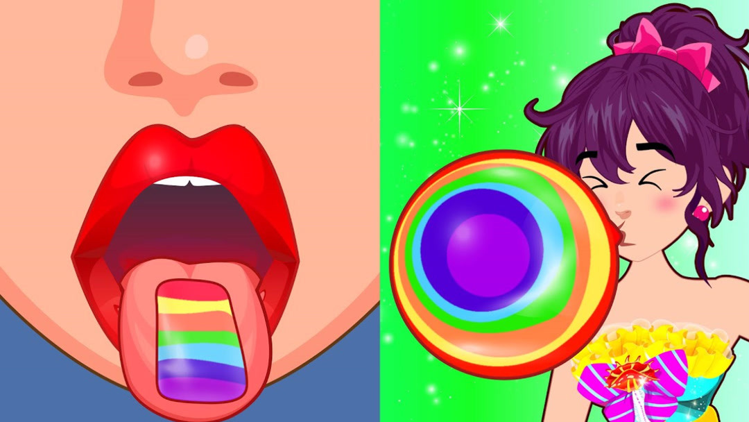 搞笑动画:泡泡糖挑战,哪位公主吃泡泡糖技术最好呢