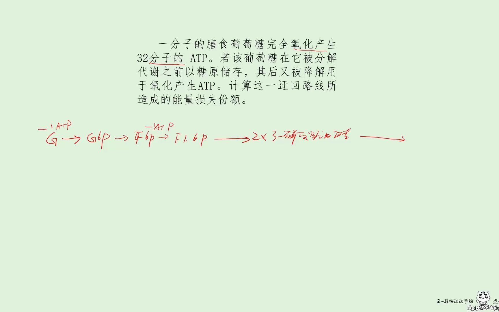 2021-11-22葡萄糖分解的能量损耗