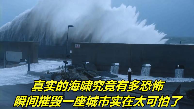真实的海啸究竟有多恐怖,瞬间摧毁一座城市,实在太可怕了