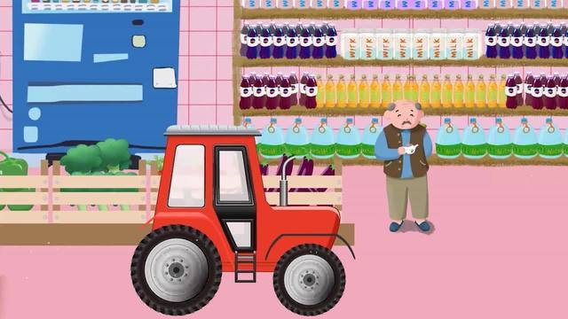 益智工程车动画,拖拉机去地里种蔬菜