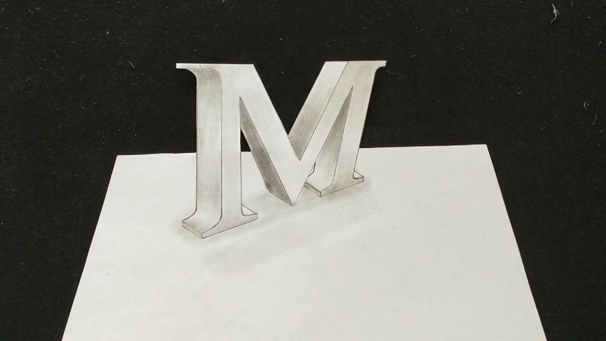 3D立体绘画这么画最简单,看完也想学习立体画