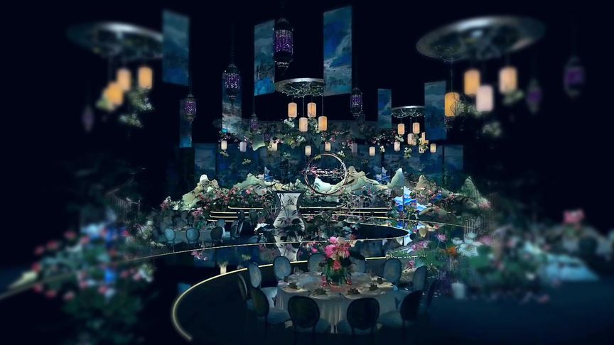 最近同学们的毕业作品都很偏爱中式婚礼嘛#婚礼3d设计