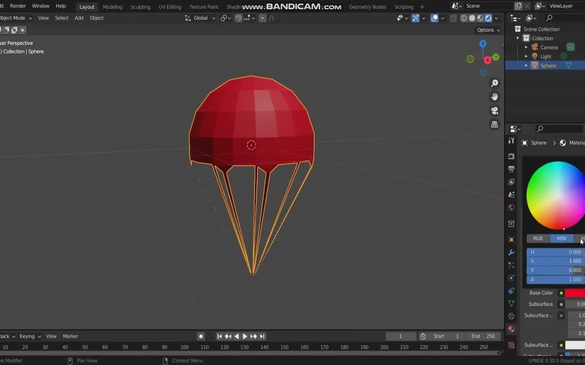 ...Keys+ 教程[UPBGE3.0] 使用形状键制作降落伞开口(第 1 部分) Blender