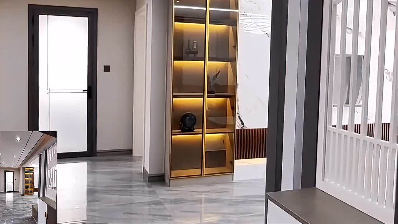 新家102m²现代风格设计,地砖通铺、开放式厨房,很漂亮