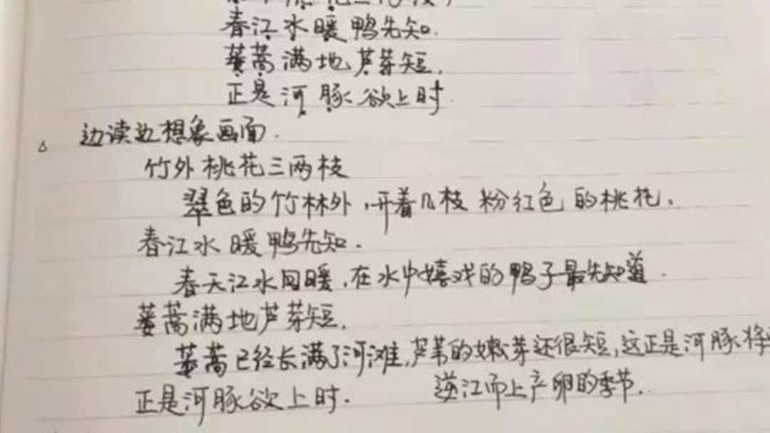 ...第二首《惠崇春江晚景》,听课记录。希望帮到更多的三年级家长吧!