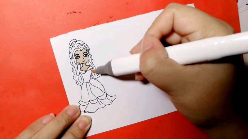 简笔画,可爱小公主