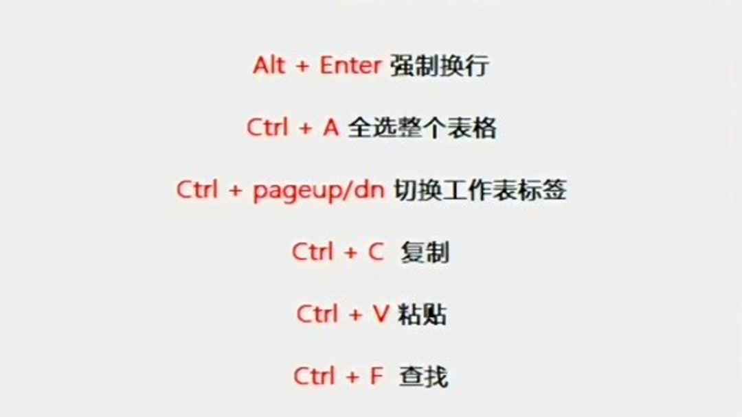 20个新手必须会用的Excel快捷键