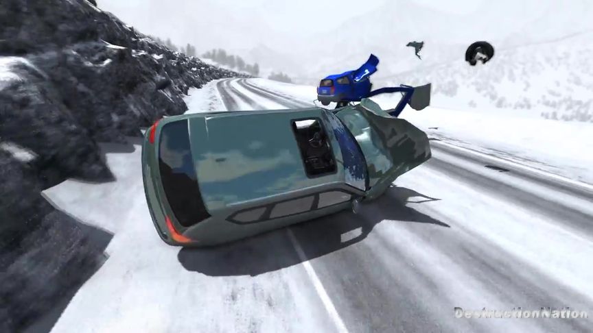 日常车祸,超速飞跃撞击大卡车,真实车祸模拟!