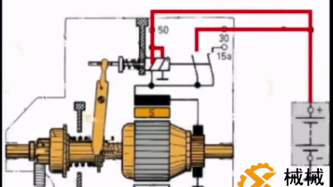 汽车启动马达是如何带动发动机转动的?-械械5分钟