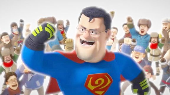 坏蛋把大白熊关进铁笼,吉吉毛毛和熊大熊二开车营救,还打广告