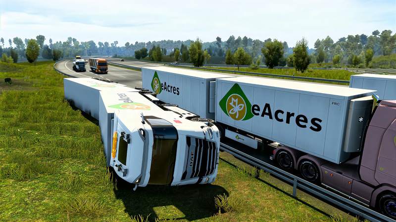 「欧洲卡车模拟2」居然被NPC的小车铲飞了