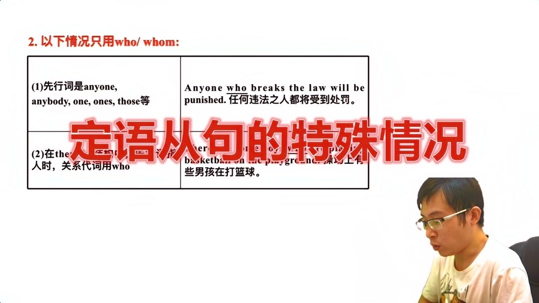 英语语法:定语从句的特殊情况,只能用who和which的情况