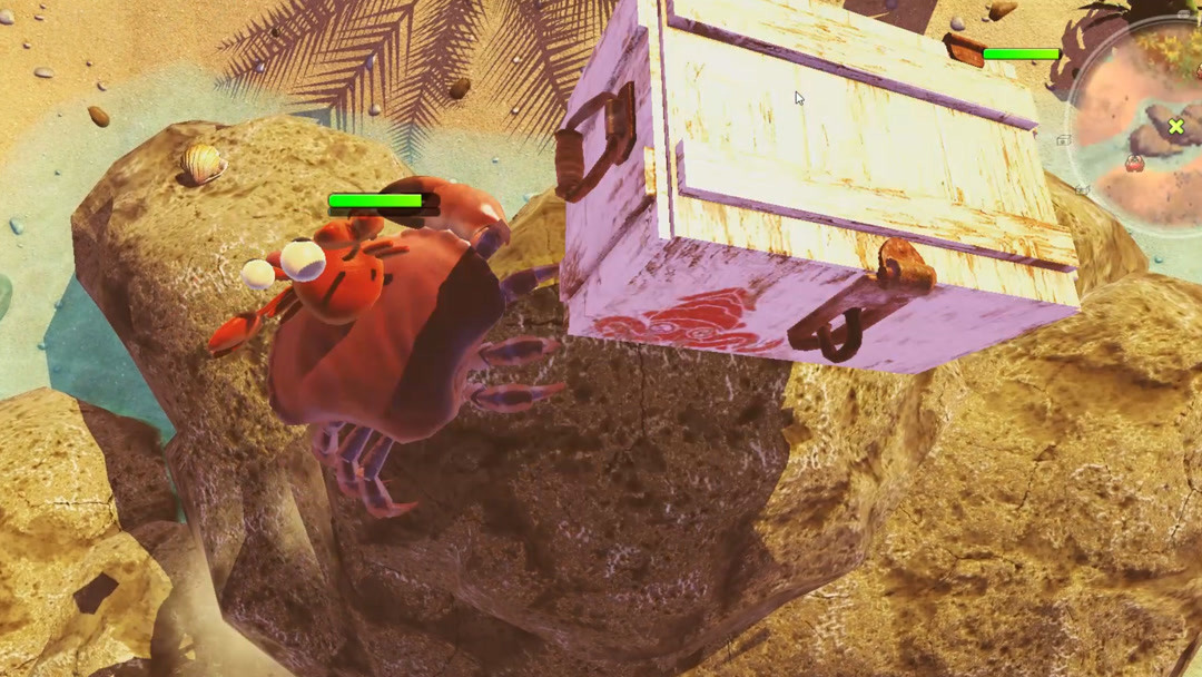 螃蟹模拟器游戏,在宝箱捡到武器,武器特别厉害