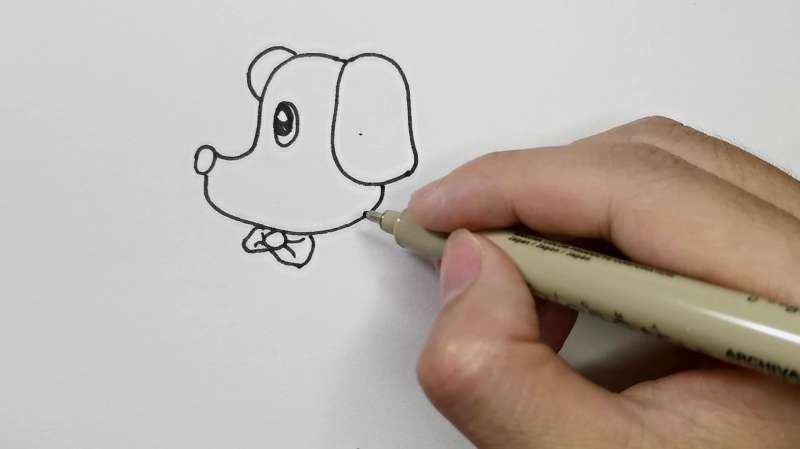 简笔画，绘画可爱的小狗